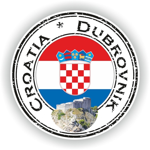 Croacia Dubrovnik Seal pegatina bandera redonda para el libro - Etsy España