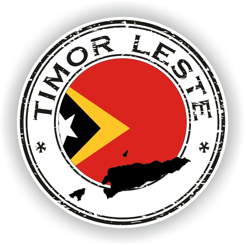Timor Leste Seal Sticker Round Flag For Laptop Book Fridge Guitar Motorcycle Helmet Toolbox Door