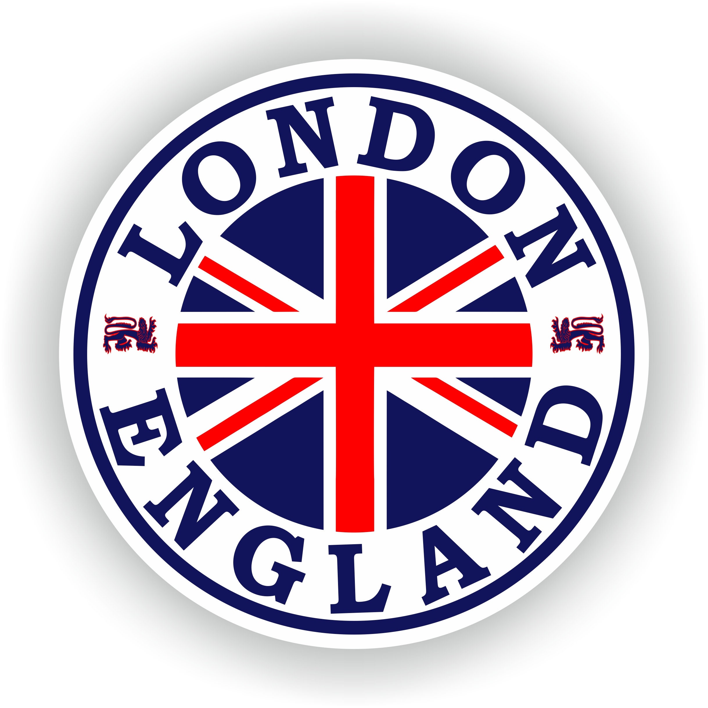London England Seal Sticker Round Flag Union Jack for Laptop - Etsy
