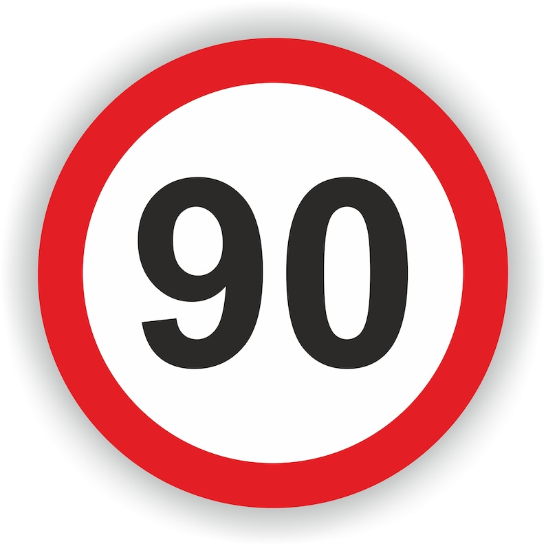 Speed Limit 90 Warning Sticker for Truck Bumper Car Laptop Book Fridge ...