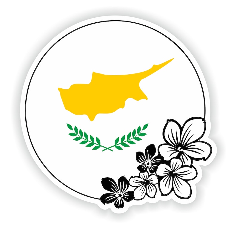 Cyprus Sticker Round Flag for Laptop Book Fridge Guitar - Etsy