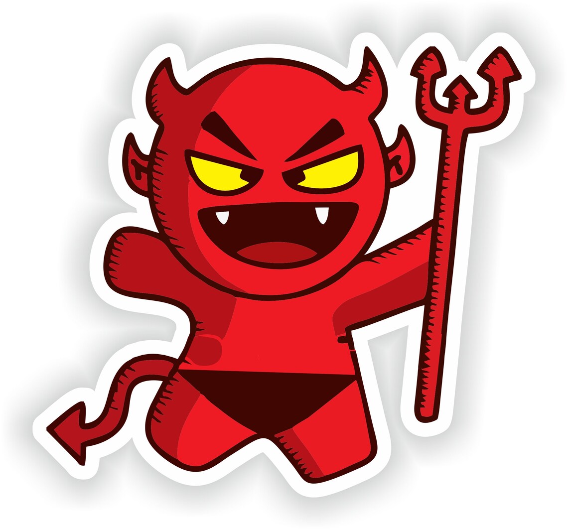 Red Devil Sticker for Bumper Car Van Truck Motorcycle Helmet Toolbox ...
