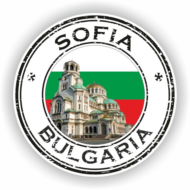 Sofia Bulgaria Seal Sticker Round Flag for Laptop Book Fridge Guitar ...