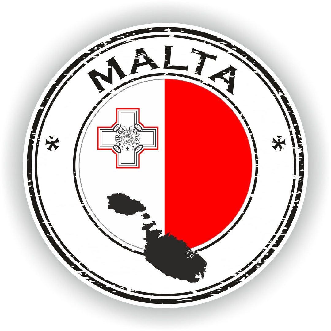 Malta Seal Sticker Round Flag for Laptop Book Fridge Guitar Motorcycle ...