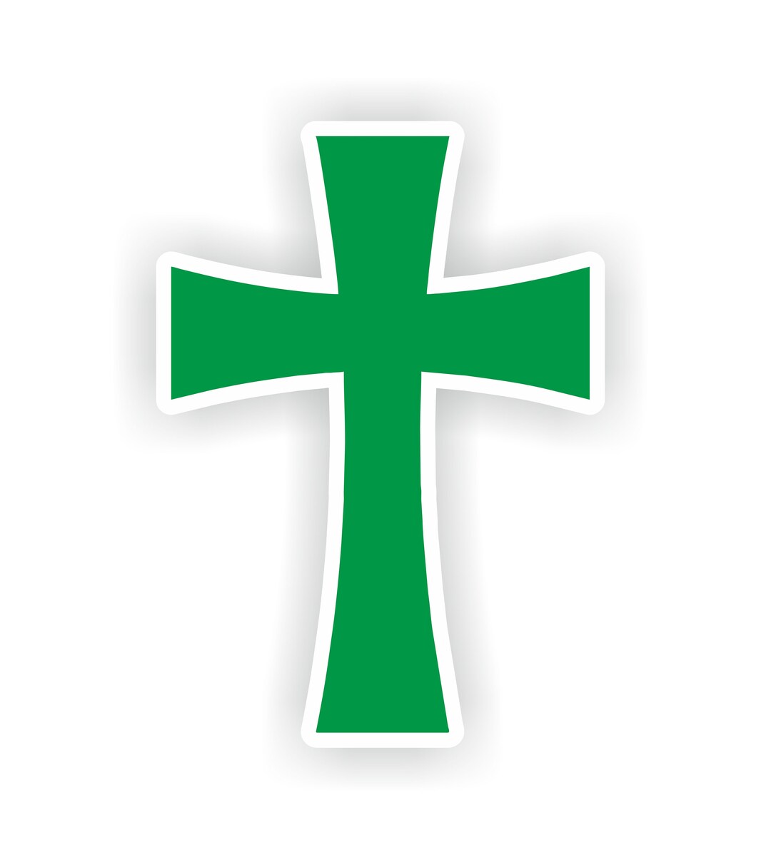 Cross Green Christianity Religion Emblem Sticker for Laptop Book Fridge ...