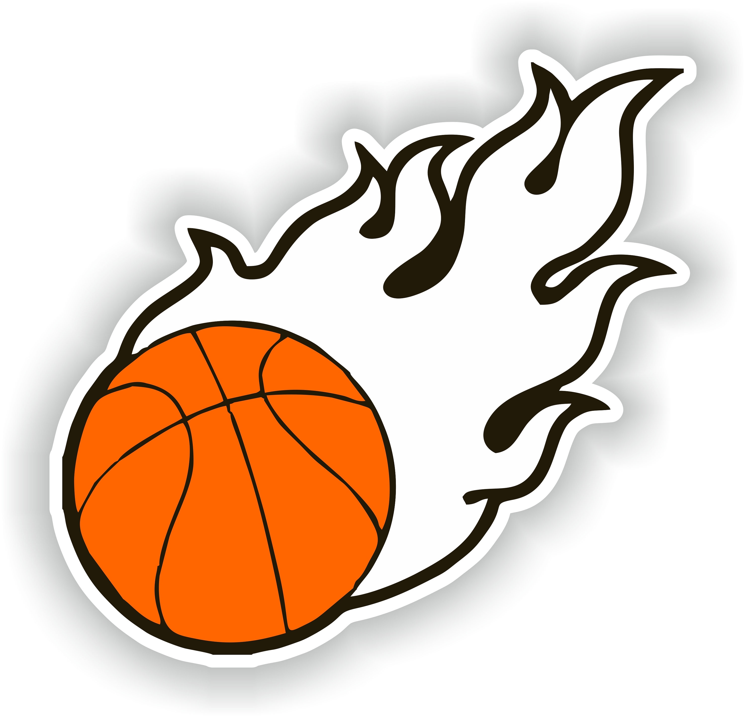 Basketball Sticker for Bumper Car Van Truck Motorcycle Helmet Toolbox ...