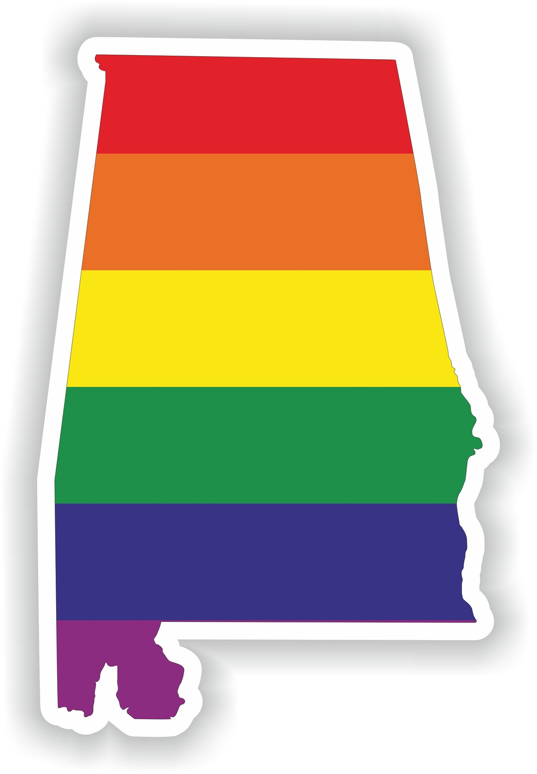 Alabama Gay Rainbow Map Flag Sticker for Laptop Book Fridge Guitar ...