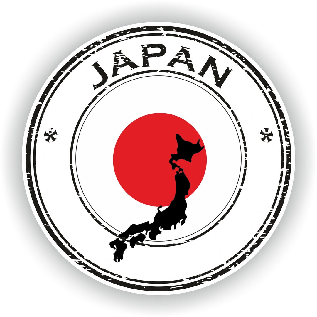 Japan Seal Sticker Round Flag for Laptop Book Fridge Guitar Motorcycle ...