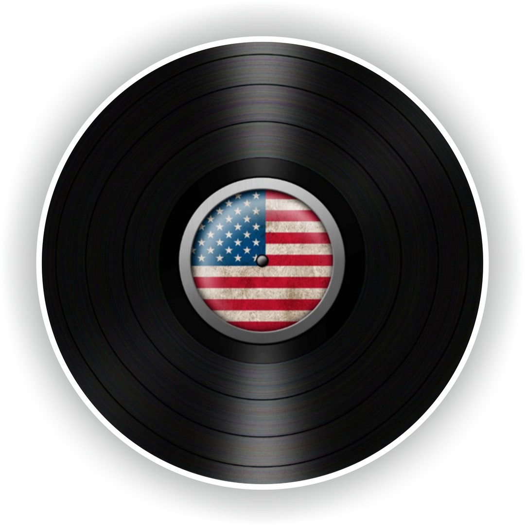 American Flag Vinyl Record Album Sticker for Bumper Car Van Truck ...