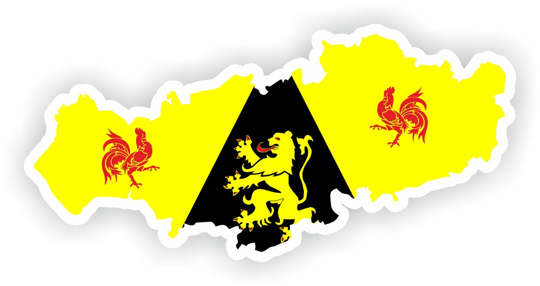 Brabant Wallon Belgium Map Sticker Flag for Laptop Book Fridge Guitar ...