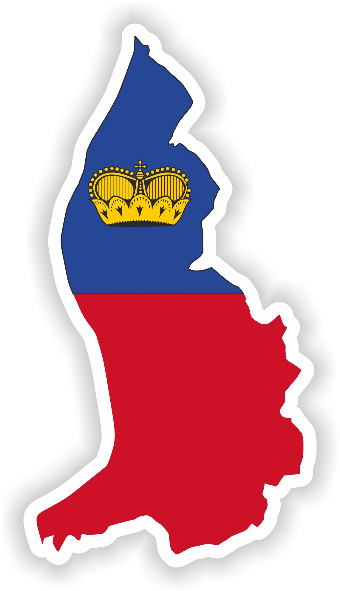 Liechtenstein Map Flag Silhouette Sticker for Laptop Book | Etsy