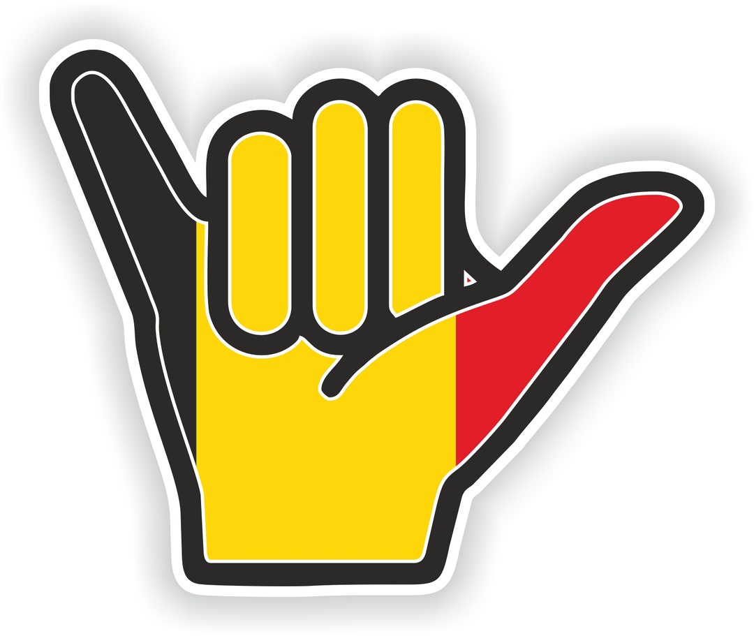 Belgium Shaka Hand Sticker Hang Loose for Laptop Book Fridge Guitar ...