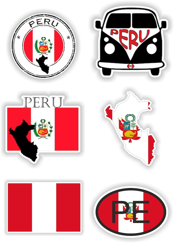 Peru Set of Stickers for Laptop Book Water Bottle Fridge | Etsy