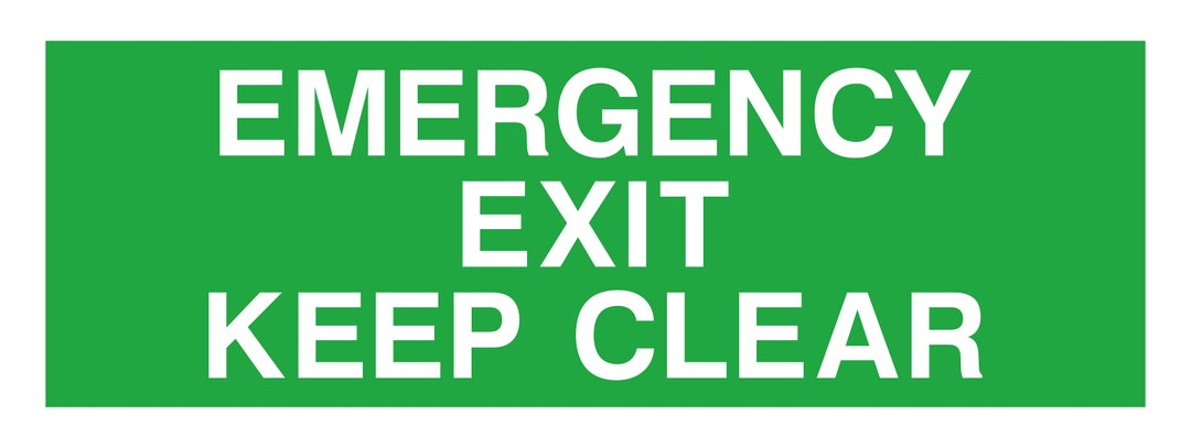 Emergency Exit Keep Clear Safety Warning Sticker for Bumper Car Laptop ...