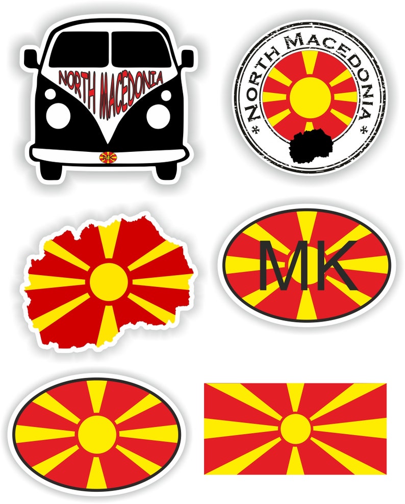 North Macedonia Set of Stickers for Laptop Book Water Bottle - Etsy