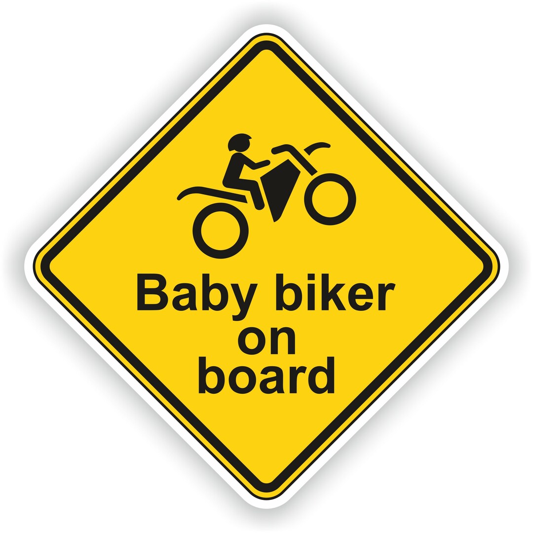 Wheelie Baby Biker on Board Warning Sticker for Bumper Car Laptop Book ...