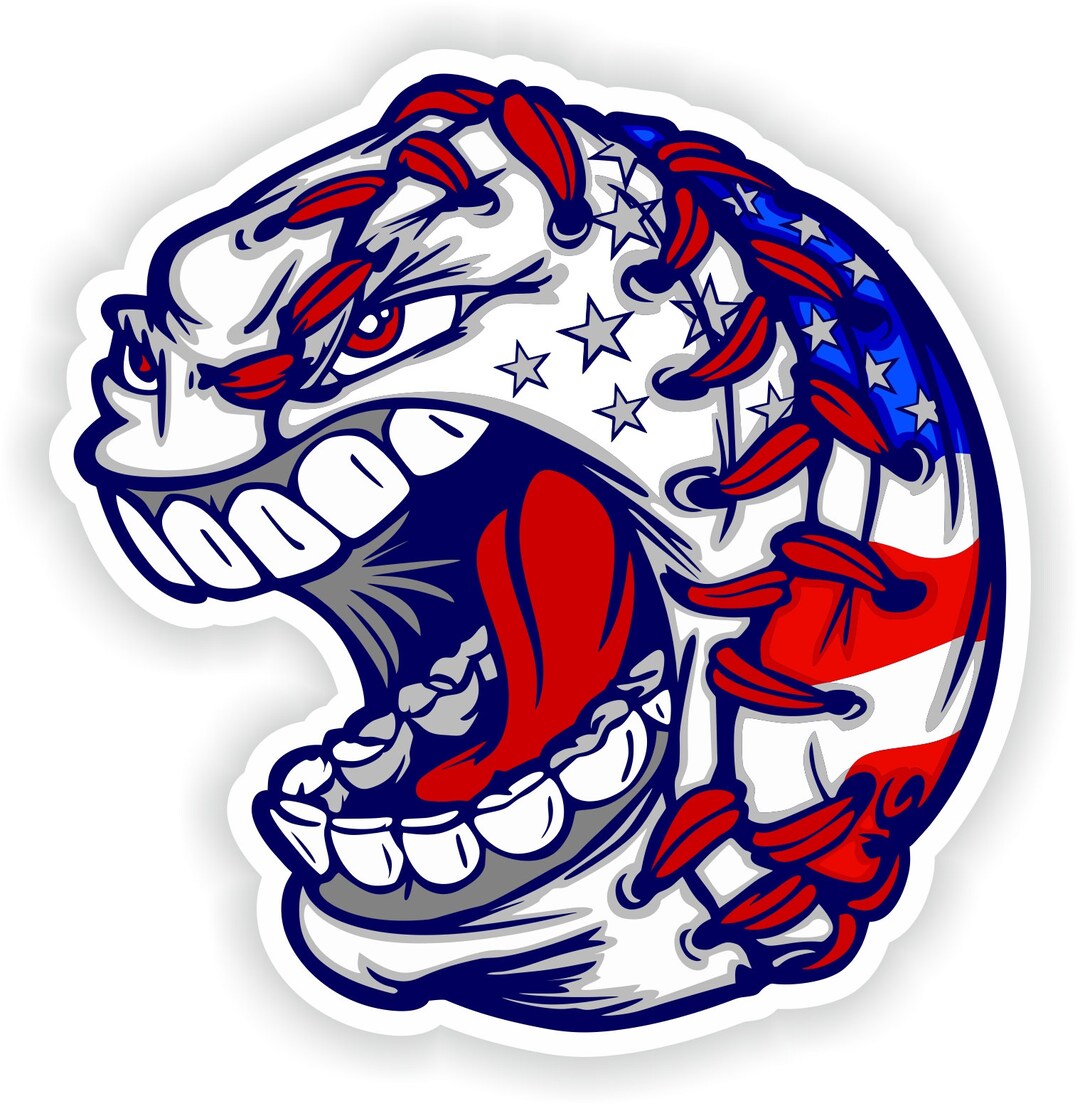 Baseball Sticker for Bumper Car Van Truck Motorcycle Helmet Toolbox ...