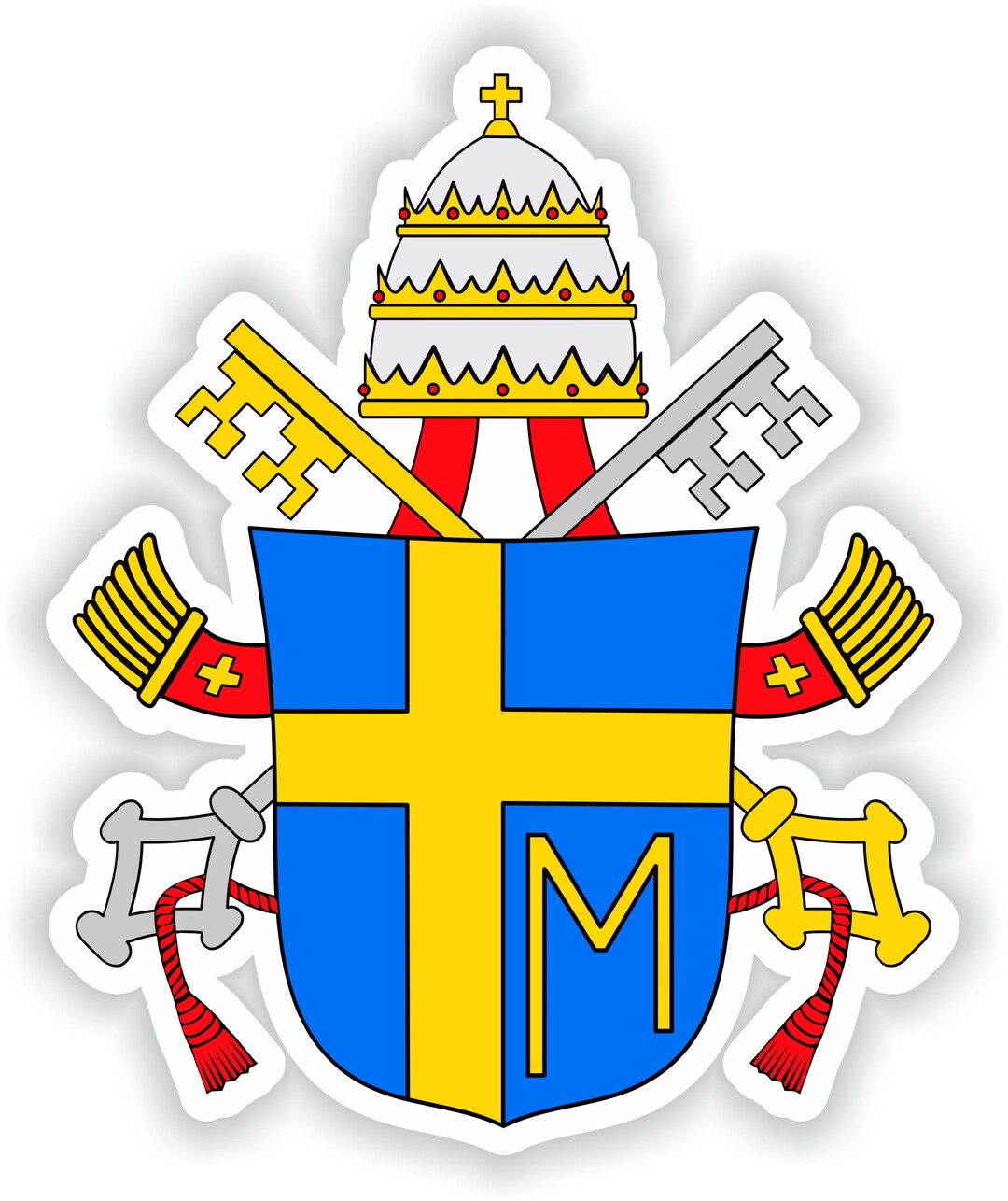 Coat of Arms of Pope John Paul II Vatican Christianity Catholic Sticker ...