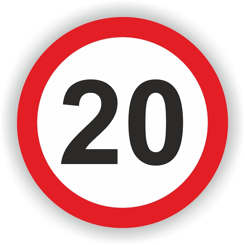 Speed Limit 20 Warning Sticker for Truck Bumper Car Laptop Book Fridge ...