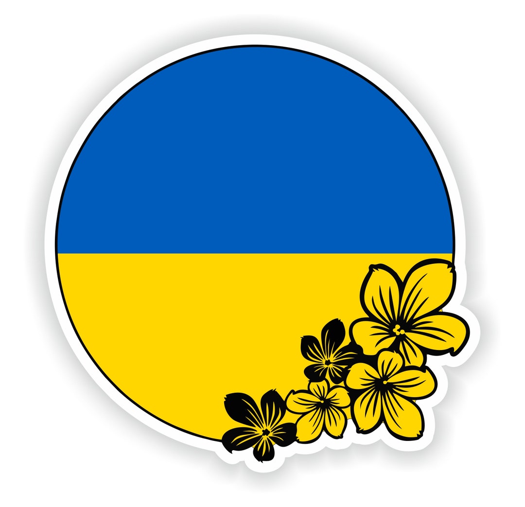 Ukraine Sticker Round Flag for Laptop Book Fridge Guitar Motorcycle ...
