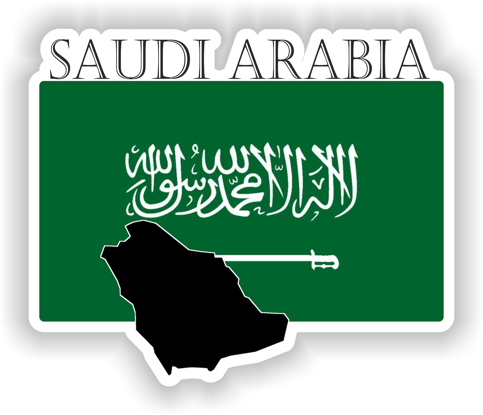 Saudi Arabia Sticker Flag MF for Laptop Book Fridge Guitar Motorcycle ...