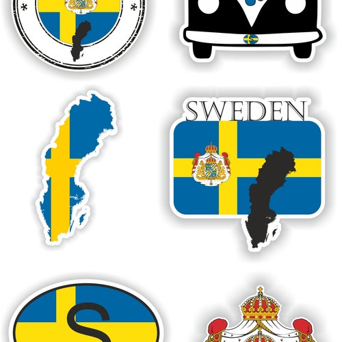 Sweden Map Sticker Flag For Laptop Book Fridge Guitar Etsy