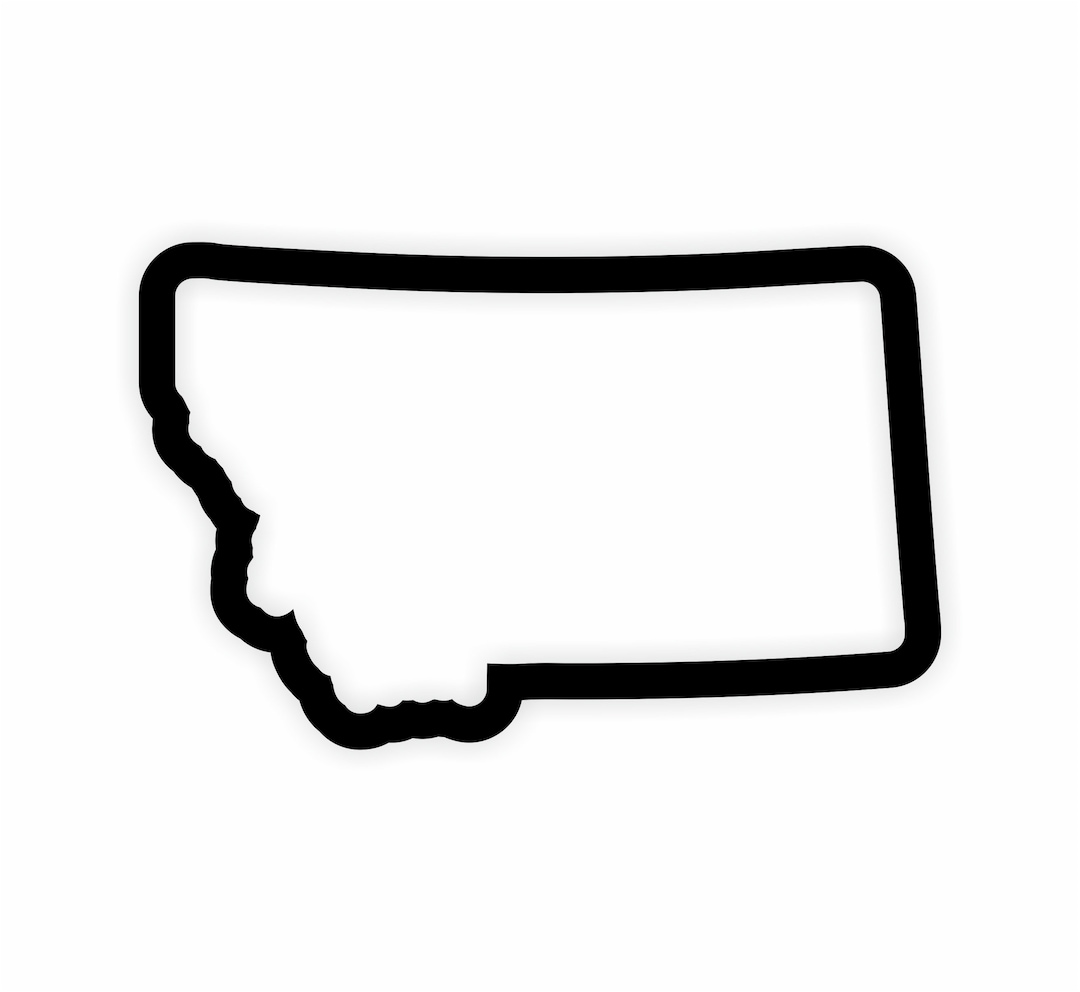 Montana Map Flag Outline Sticker for Laptop Book Fridge Guitar ...