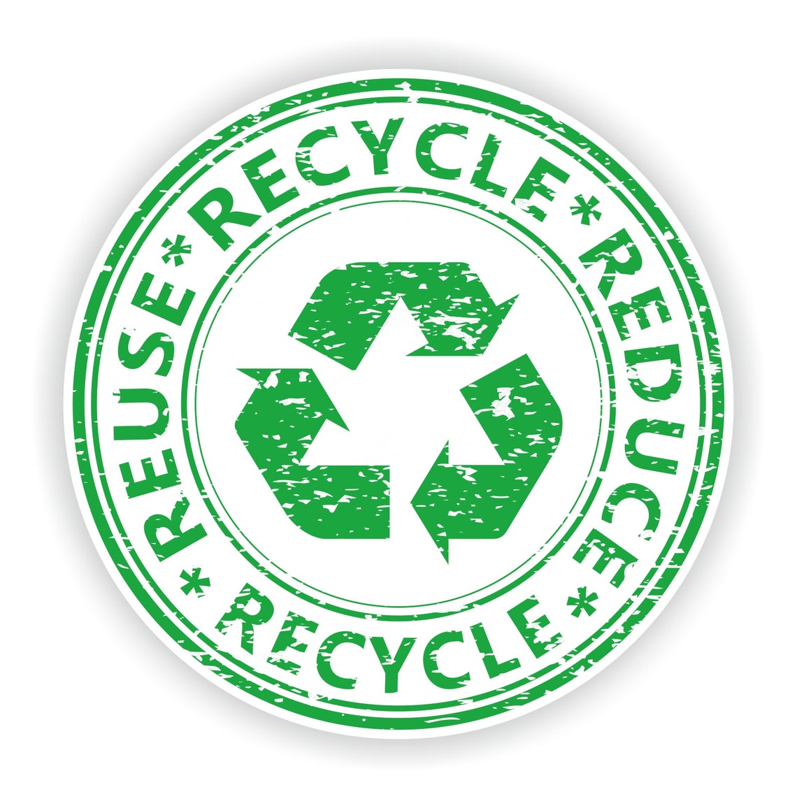 Recycle Stamp Symbol Warning Sticker for Laptop Book Fridge Guitar ...