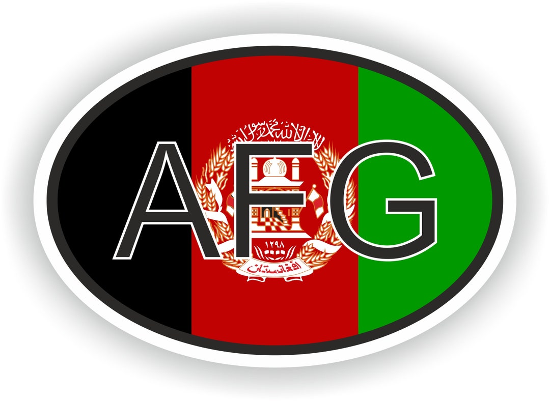 AFGHANISTAN Country Code Oval Sticker With Flag for Bumper Laptop Book ...