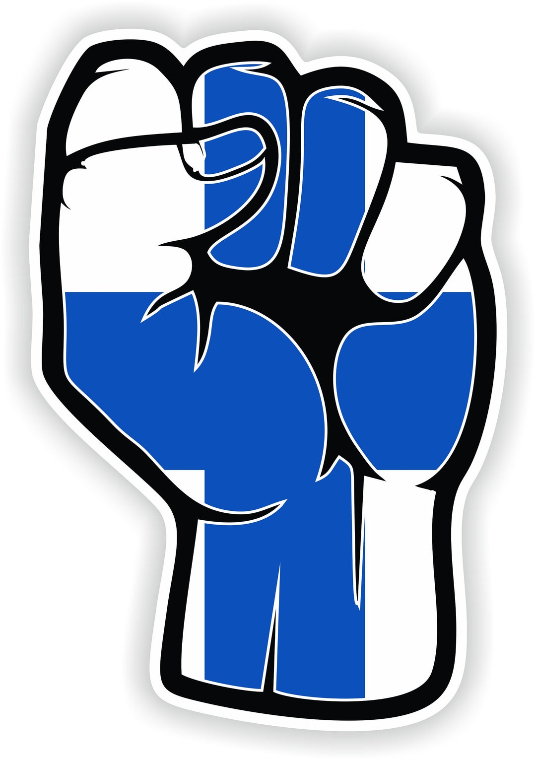 Finland Sticker Fist Hand for Laptop Book Fridge Guitar Motorcycle ...