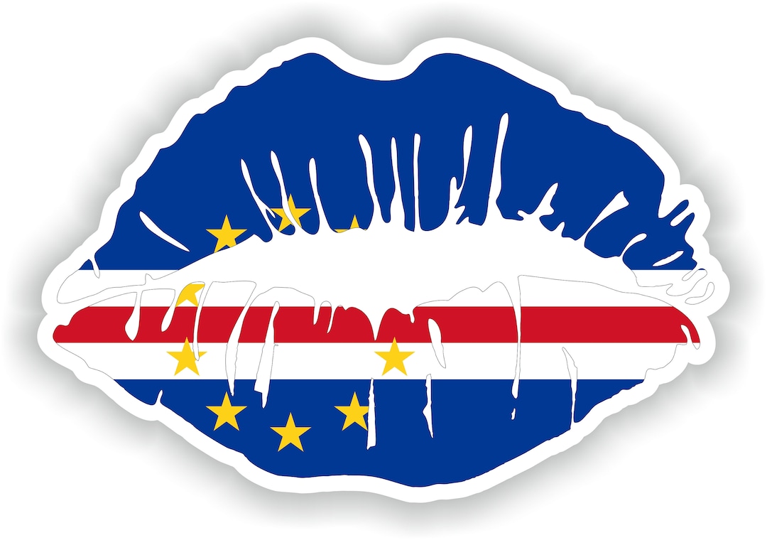 Lips Cape Verde Sticker Flag for Laptop Book Fridge Guitar Motorcycle ...