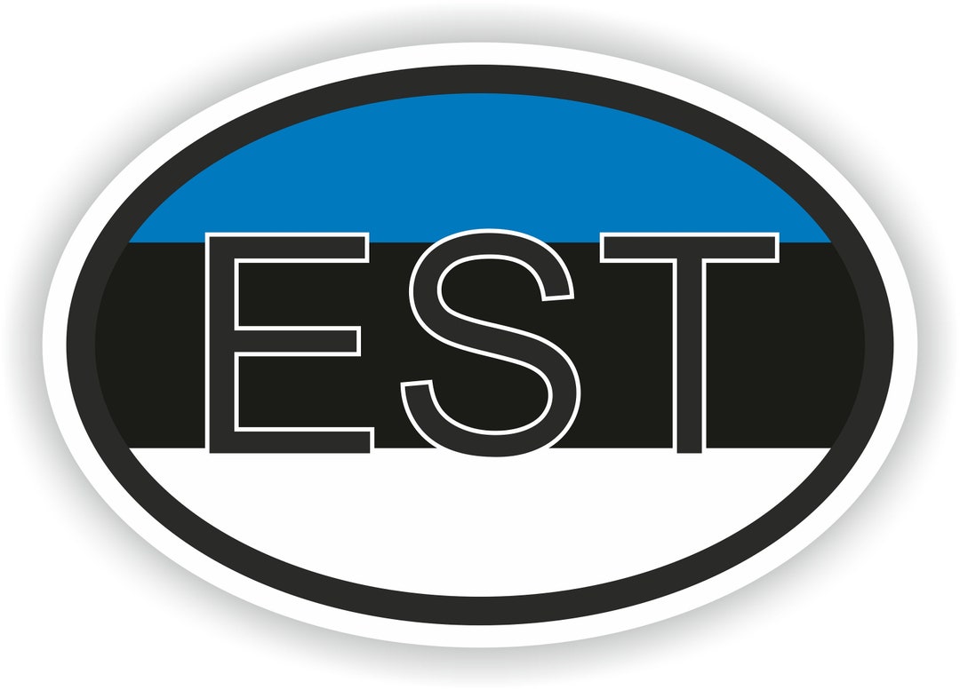 ESTONIA Country Code Oval Sticker With Flag for Bumper Laptop Book ...