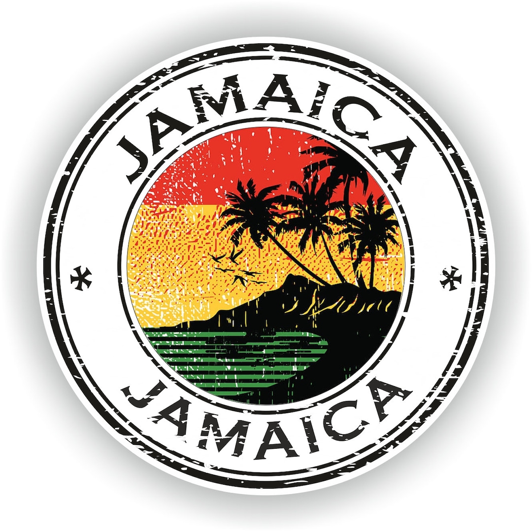 Jamaica Seal Sticker Round Flag for Laptop Book Fridge Guitar ...