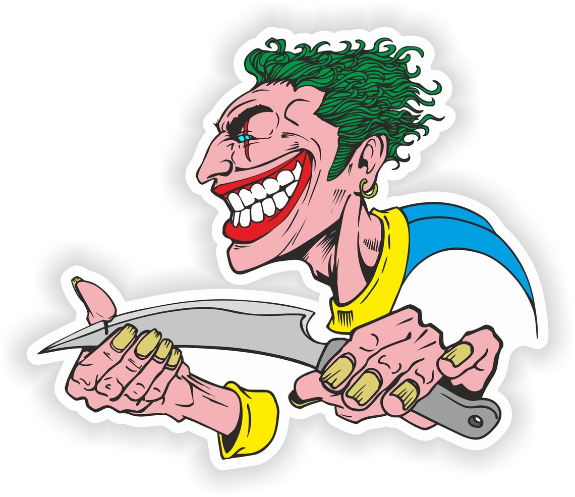 Joker Sticker for Laptop Book Fridge Guitar Motorcycle Helmet Tool-box ...