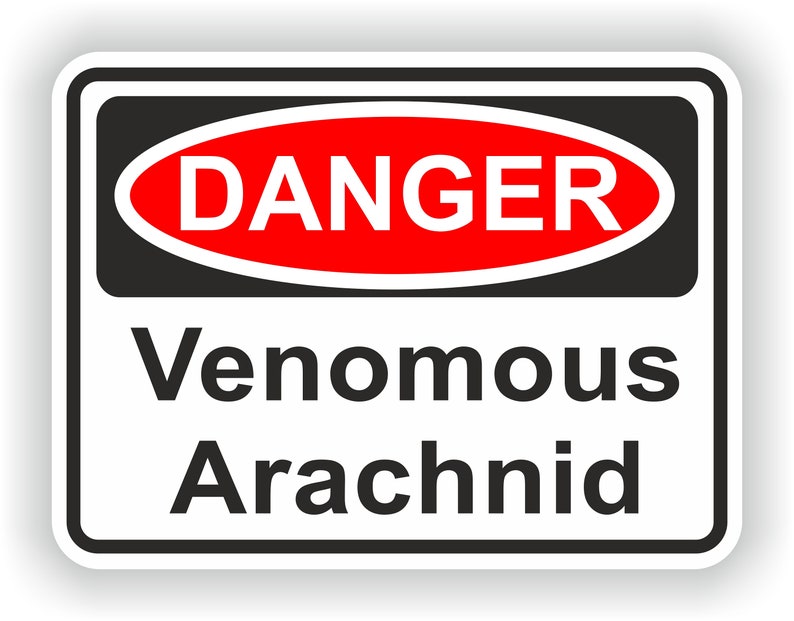 Danger Venomous Arachnid Warning Sticker Funny for Helmet - Etsy