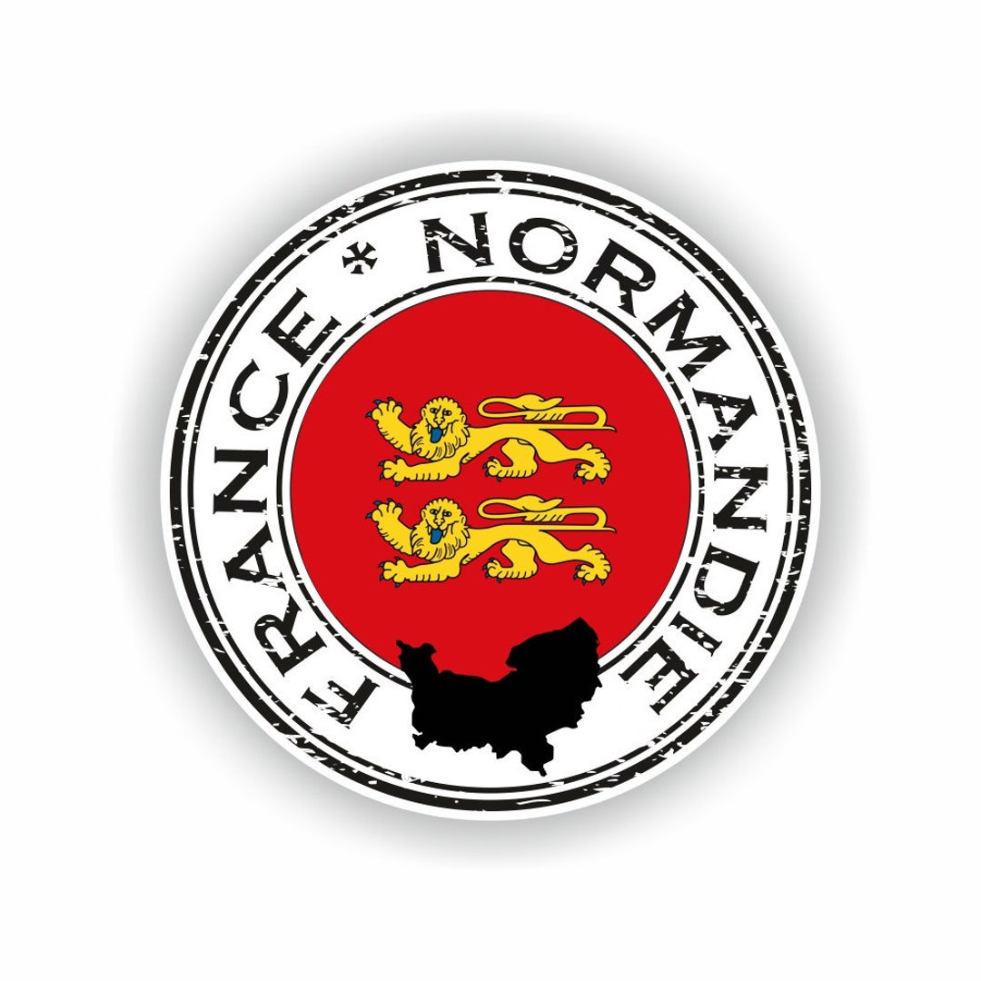 Normandie Seal Sticker Round Flag for Laptop Book Fridge Guitar ...