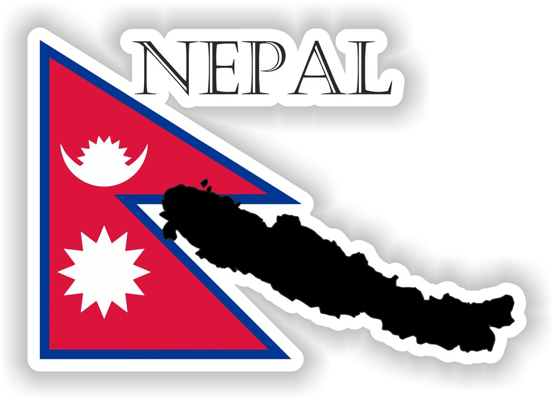 Nepal Sticker Flag MF for Laptop Book Fridge Guitar Motorcycle Helmet ...