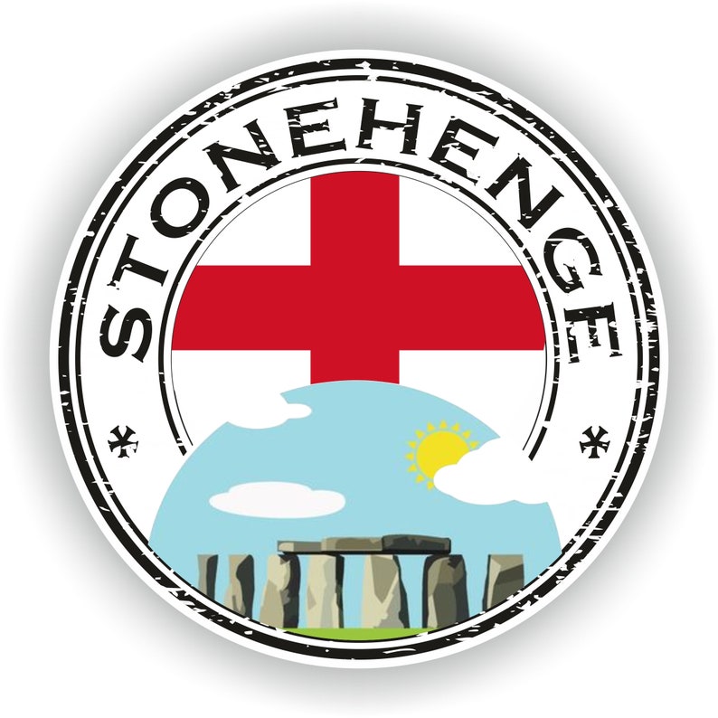 Stonehenge Seal Sticker Round Flag for Laptop Book Fridge Guitar ...
