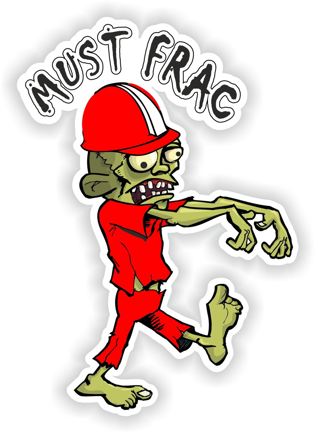 Must Frac - Funny Sticker Zombie for Laptop Book Fridge Guitar ...