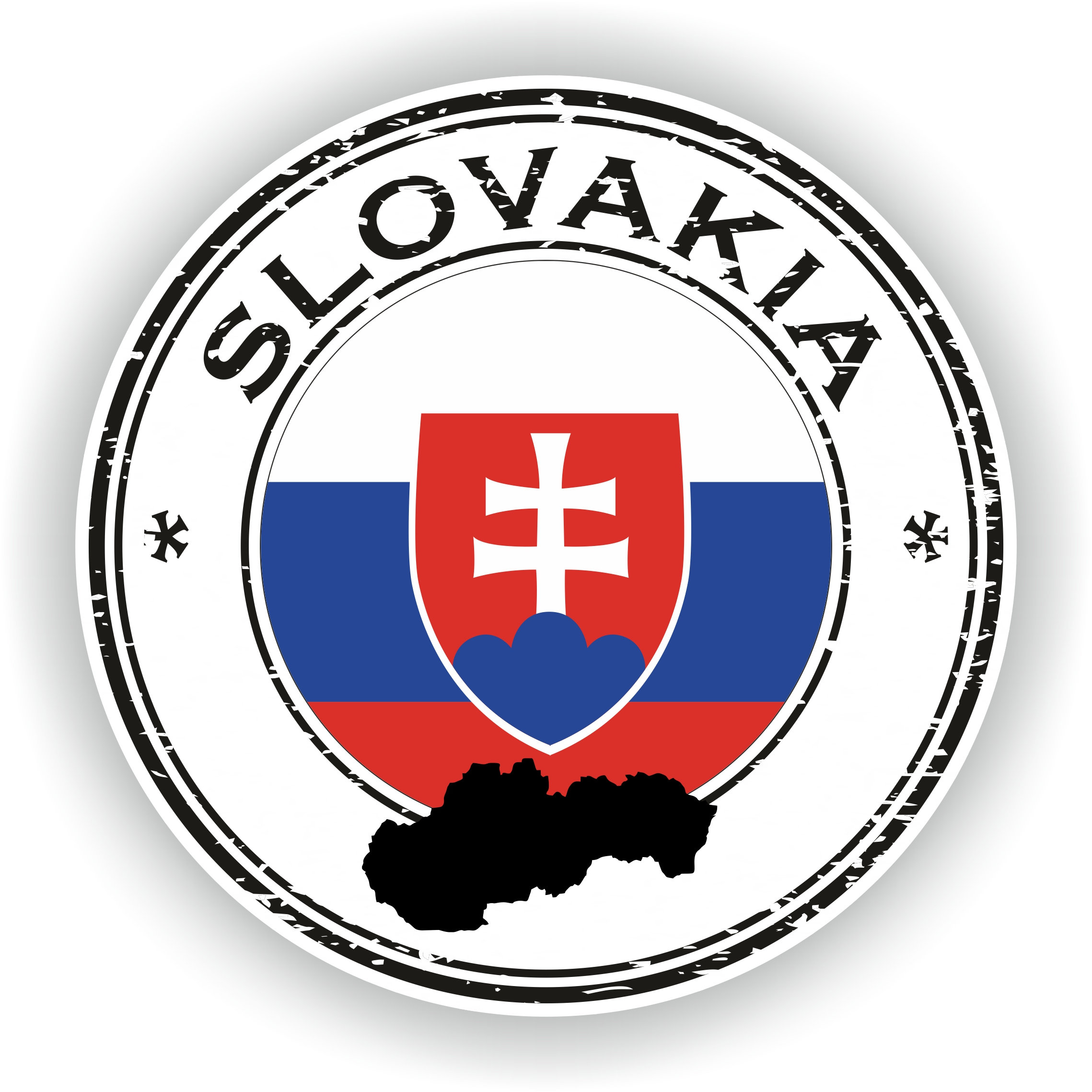 Slovakia Seal Sticker Round Flag for Laptop Book Fridge Guitar ...