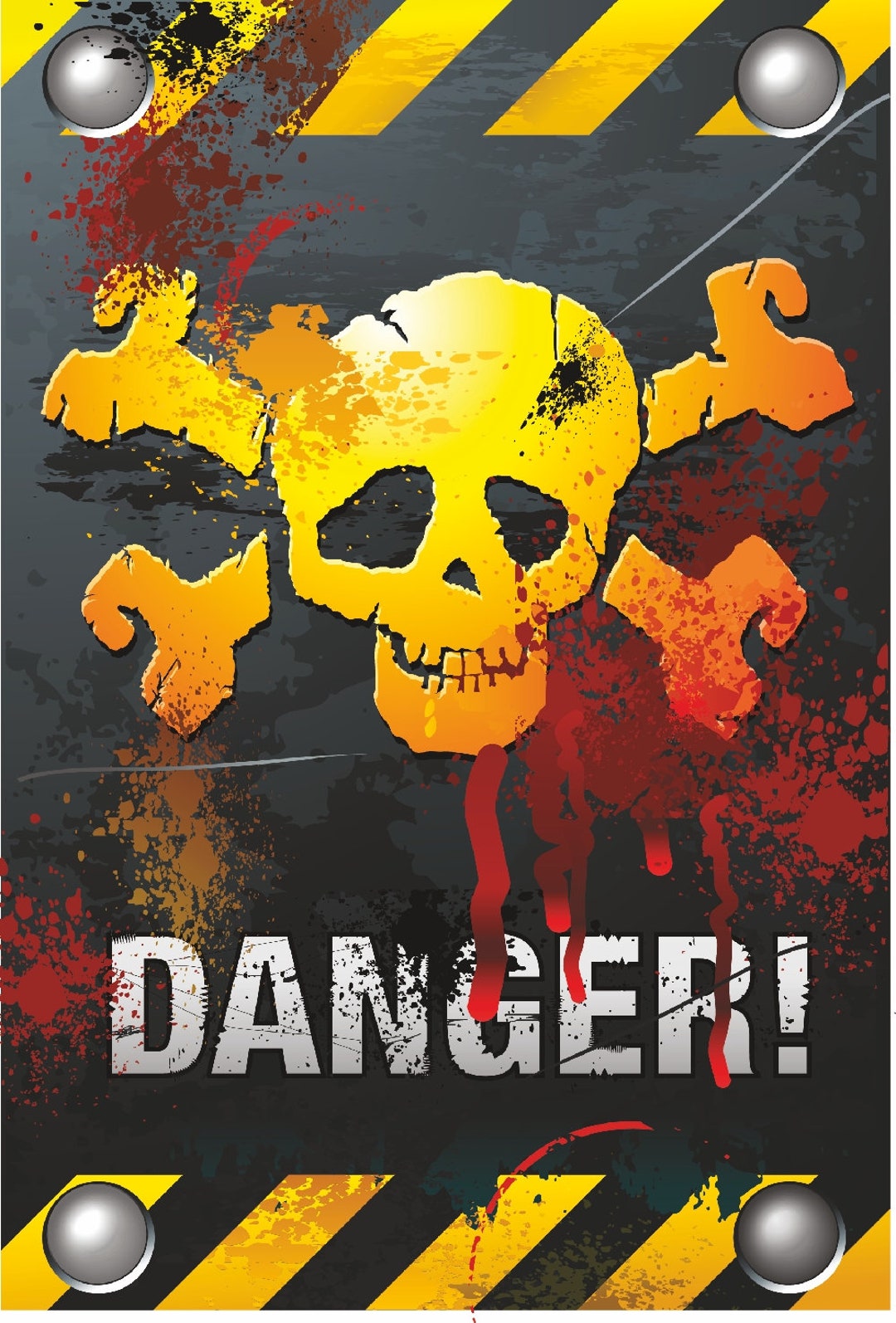 Danger Warning Sticker for Laptop Book Fridge Guitar Motorcycle Helmet ...