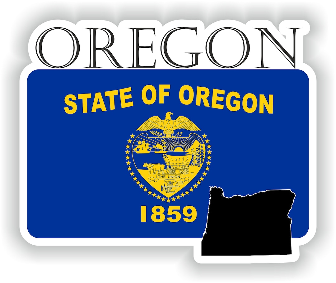 Oregon Sticker Flag MF for Laptop Book Fridge Guitar Motorcycle Helmet ...