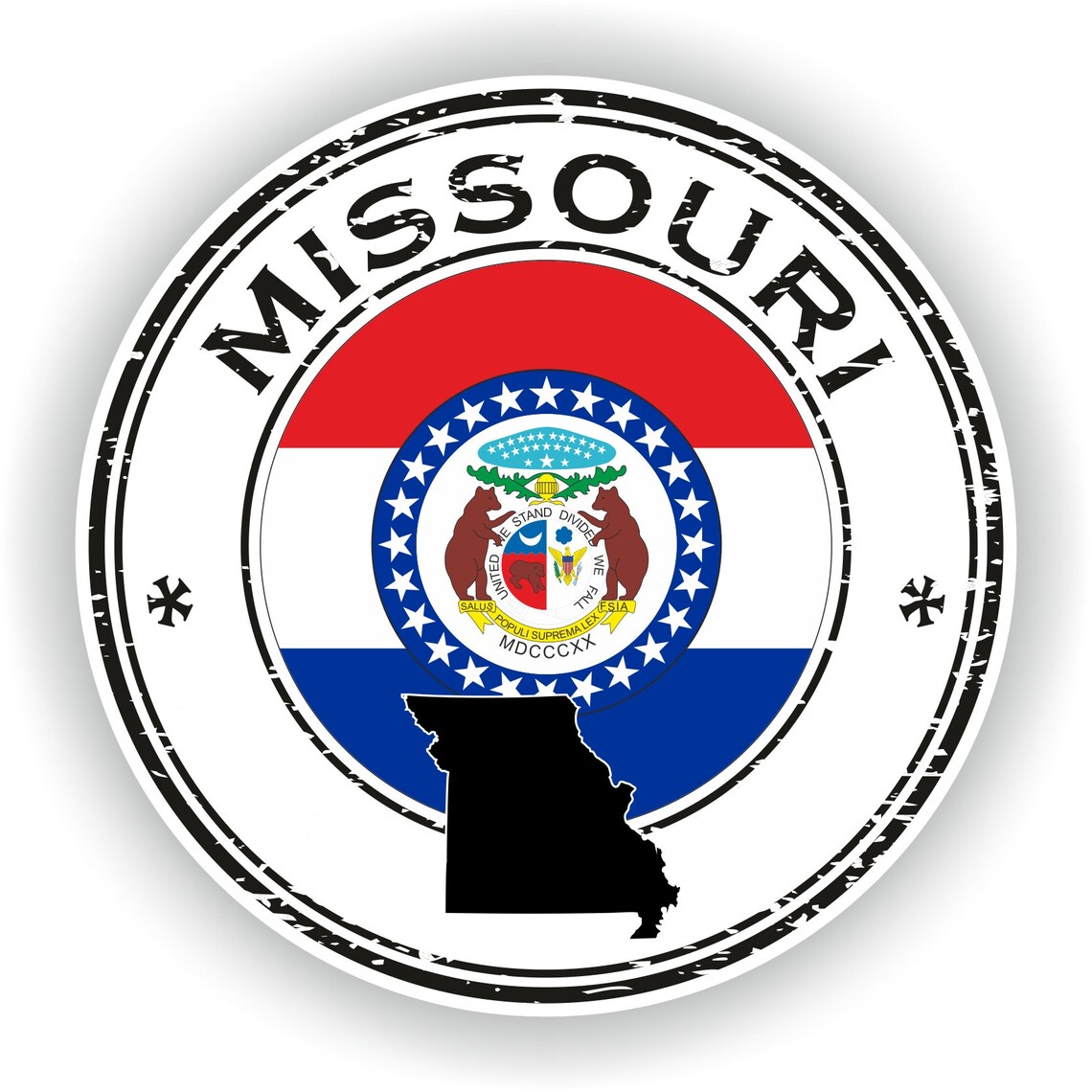 Missouri Seal Sticker Round Flag for Laptop Book Fridge Guitar - Etsy