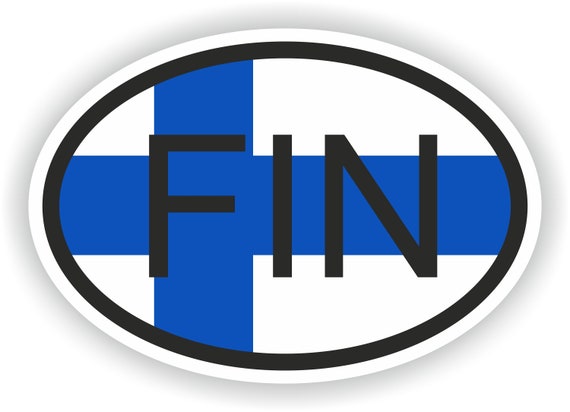 FINLAND Country Code Oval Sticker with Flag for Bumper Laptop | Etsy
