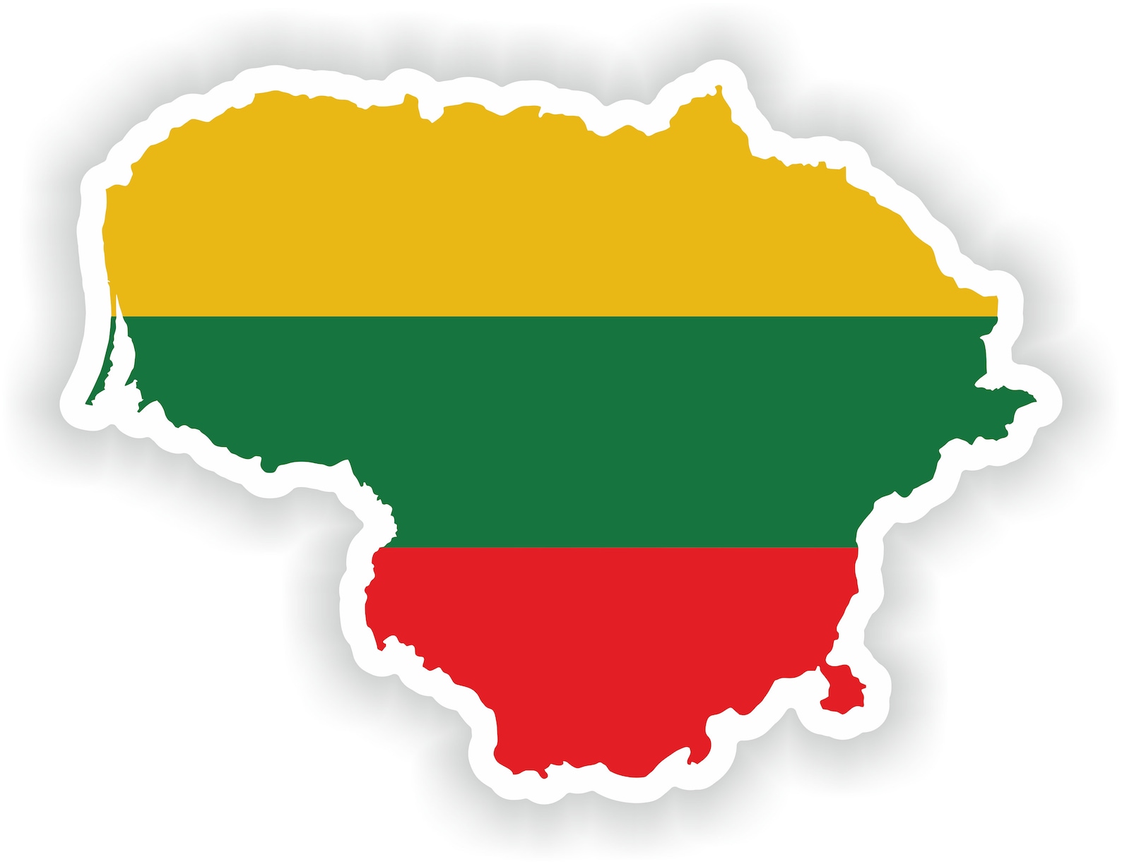 Lithuania Map Flag Silhouette Sticker for Laptop Book Fridge Guitar ...