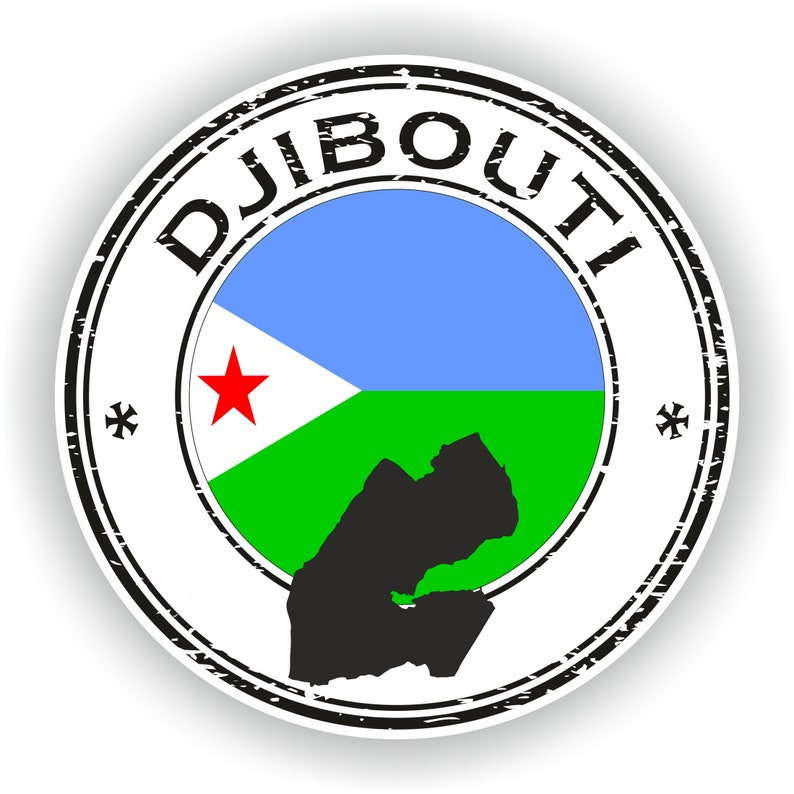 Djibouti Seal Sticker Round Flag For Laptop Book Fridge Guitar
