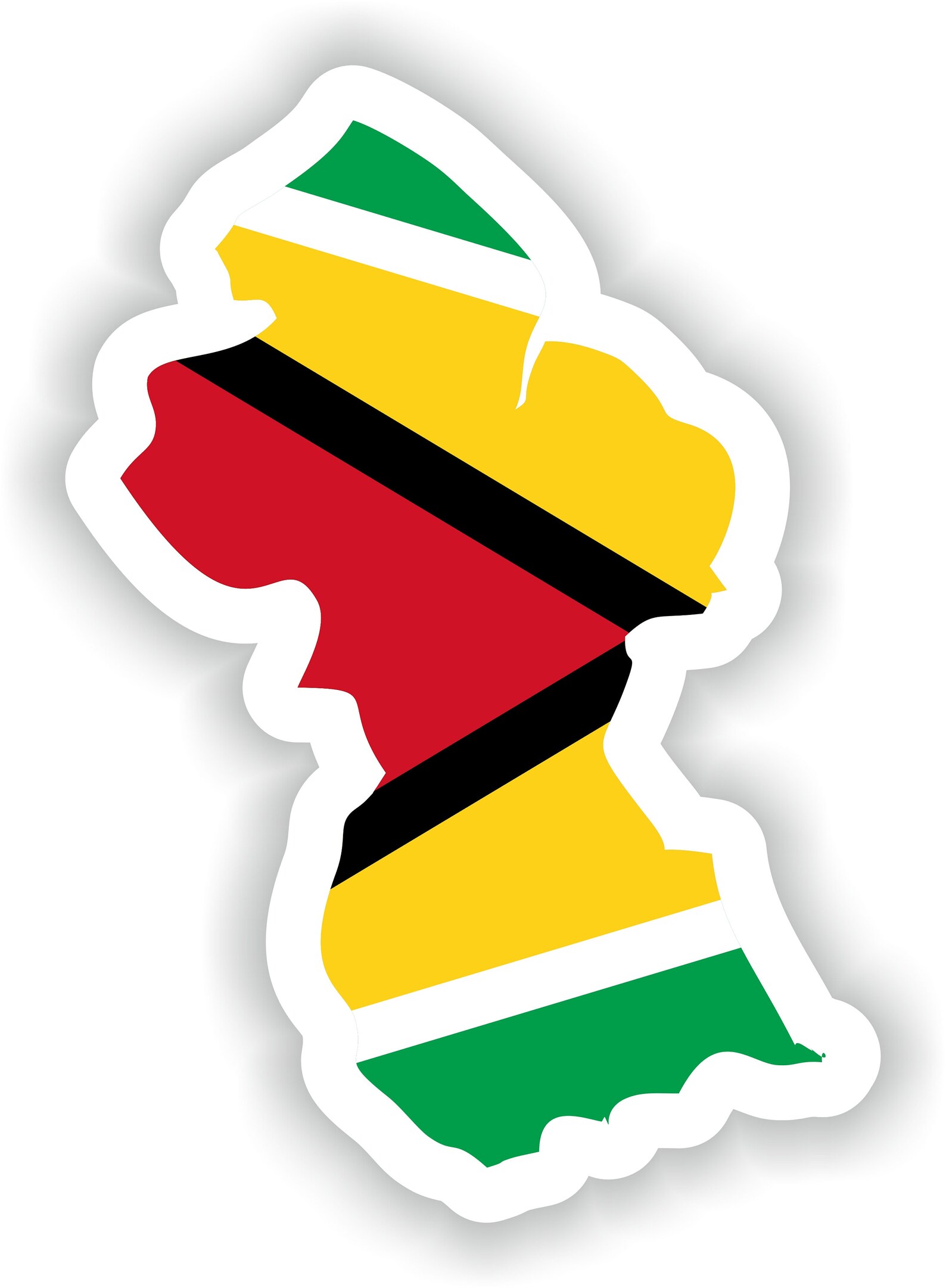 Guyana Map Sticker Flag For Laptop Book Fridge Guitar Motorcycle Helmet
