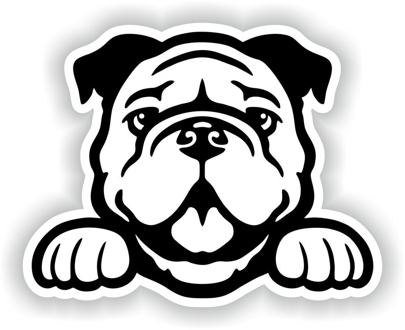 Bulldog Sticker for Bumper Car Van Truck Motorcycle Helmet Toolbox Door ...