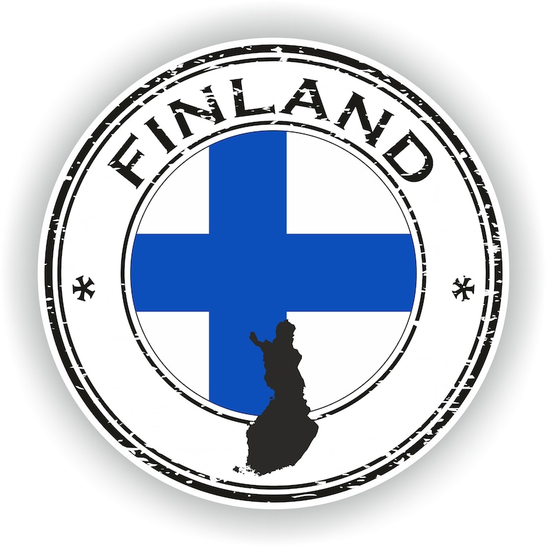 Finland Seal Sticker Round Flag For Laptop Book Fridge Guitar Etsy