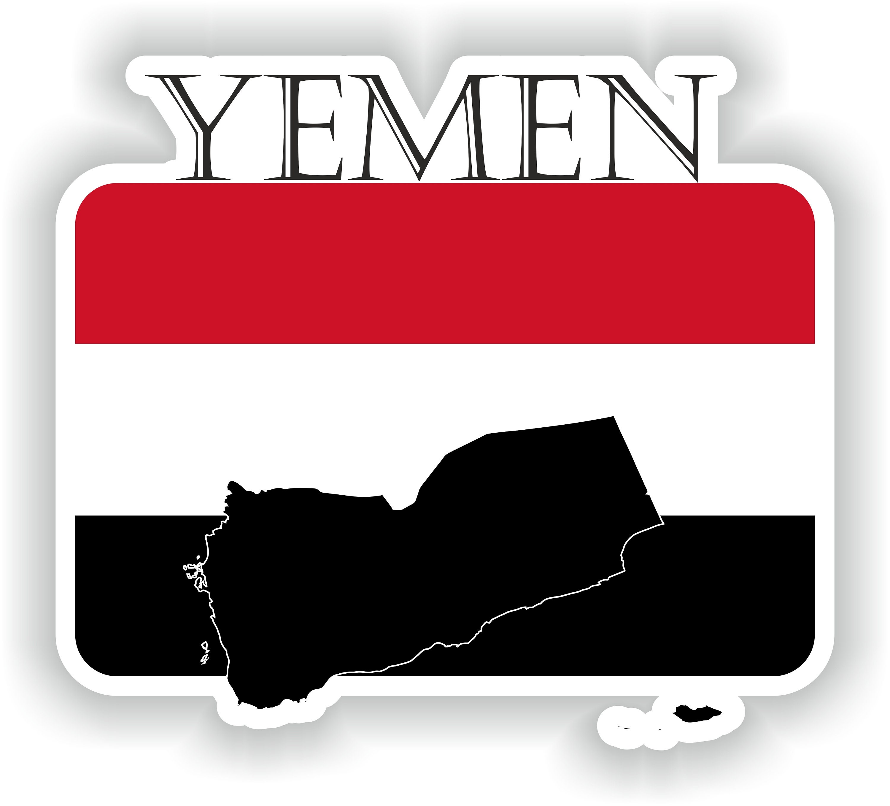 Yemen Sticker Flag MF for Laptop Book Fridge Guitar Motorcycle Helmet ...